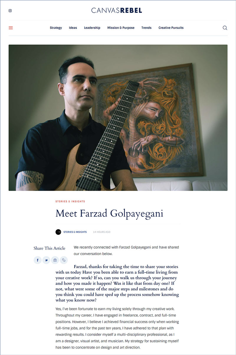 Canvas Rebel interview – Meet Farzad Golpayegani – Farzad Golpayegani